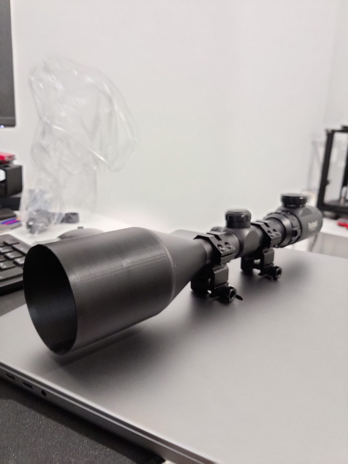 STL file Bushnell 3-9x50EG - scope extender and flashkiller・3D printer ...