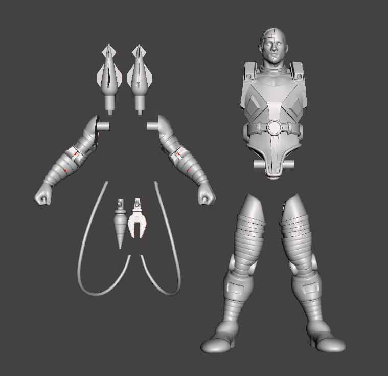 STL file SUPER POWERS. STL CYBORG .3D ACTION FIGURE .OBJ KENNER STYLE ...