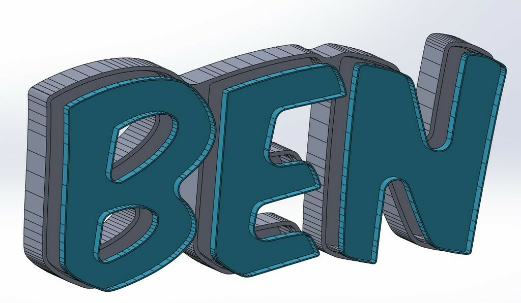 3D-Datei BEN BENNI BENNO LED Namen Leuchtbuchstaben 3 Namen kostenlos ...