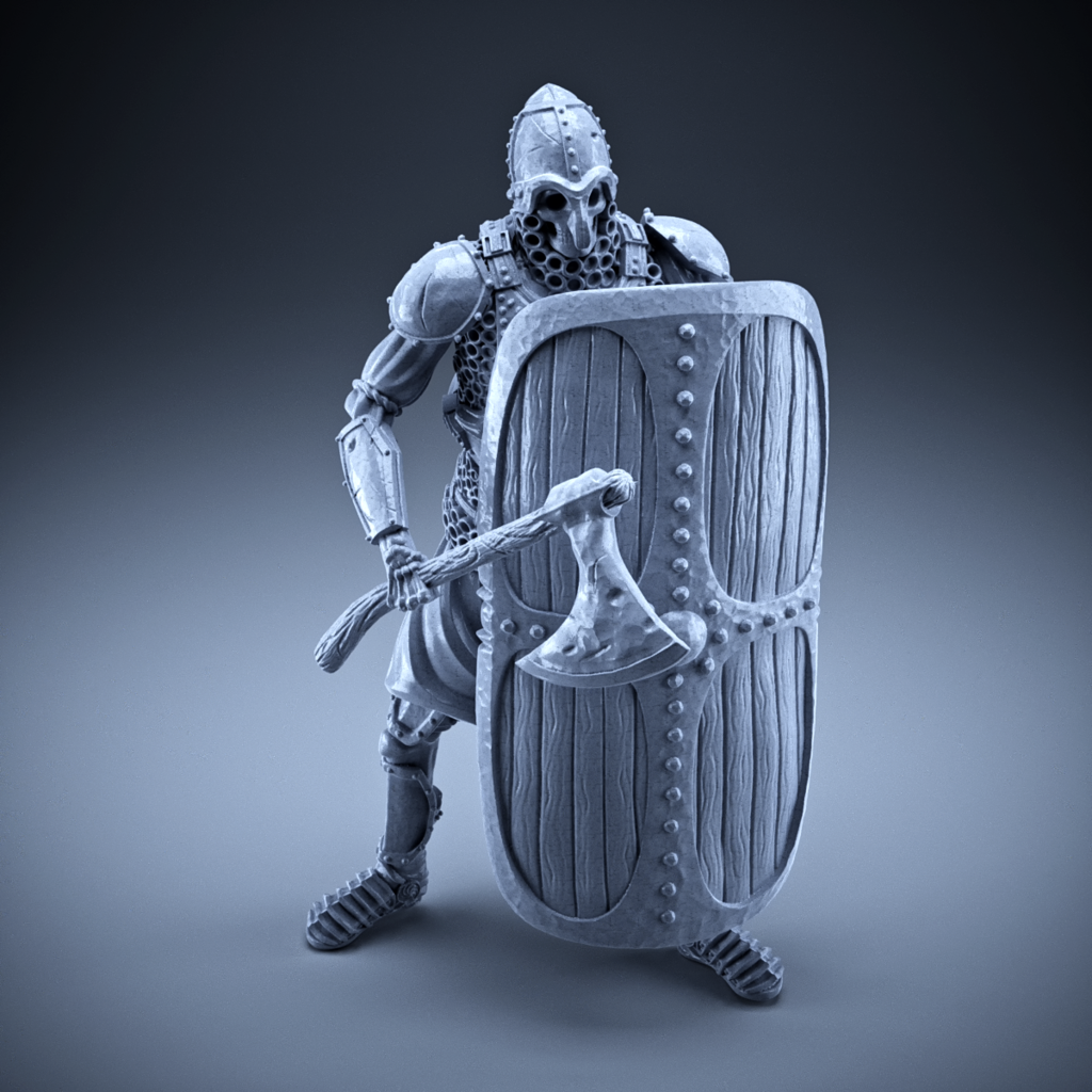Free STL file Skeleton - Heavy Infantry - Axe + Square Shield ...