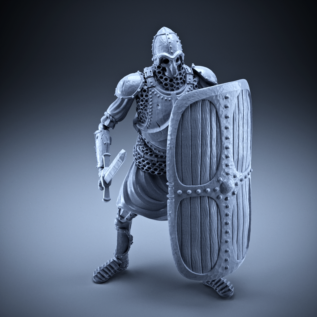 Free STL file Skeleton - Heavy Infantry - Sword + Square Shield - Idle ...
