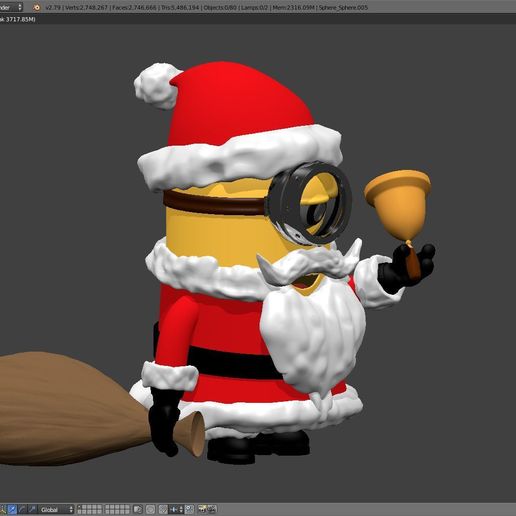Download free OBJ file Santa Minion • 3D printable template ・ Cults