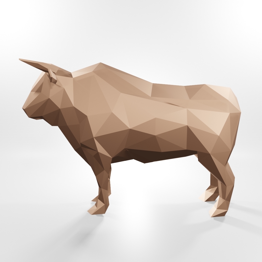 STL file Lowpoly bull・Design to download and 3D print・Cults