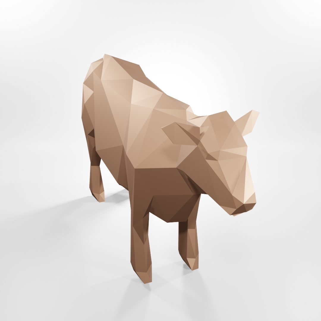 STL file Lowpoly cow・3D printable design to download・Cults