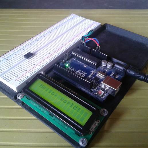 Download STL file Arduino support with breadboard and LCD 16x2 • 3D printer object ・ Cults