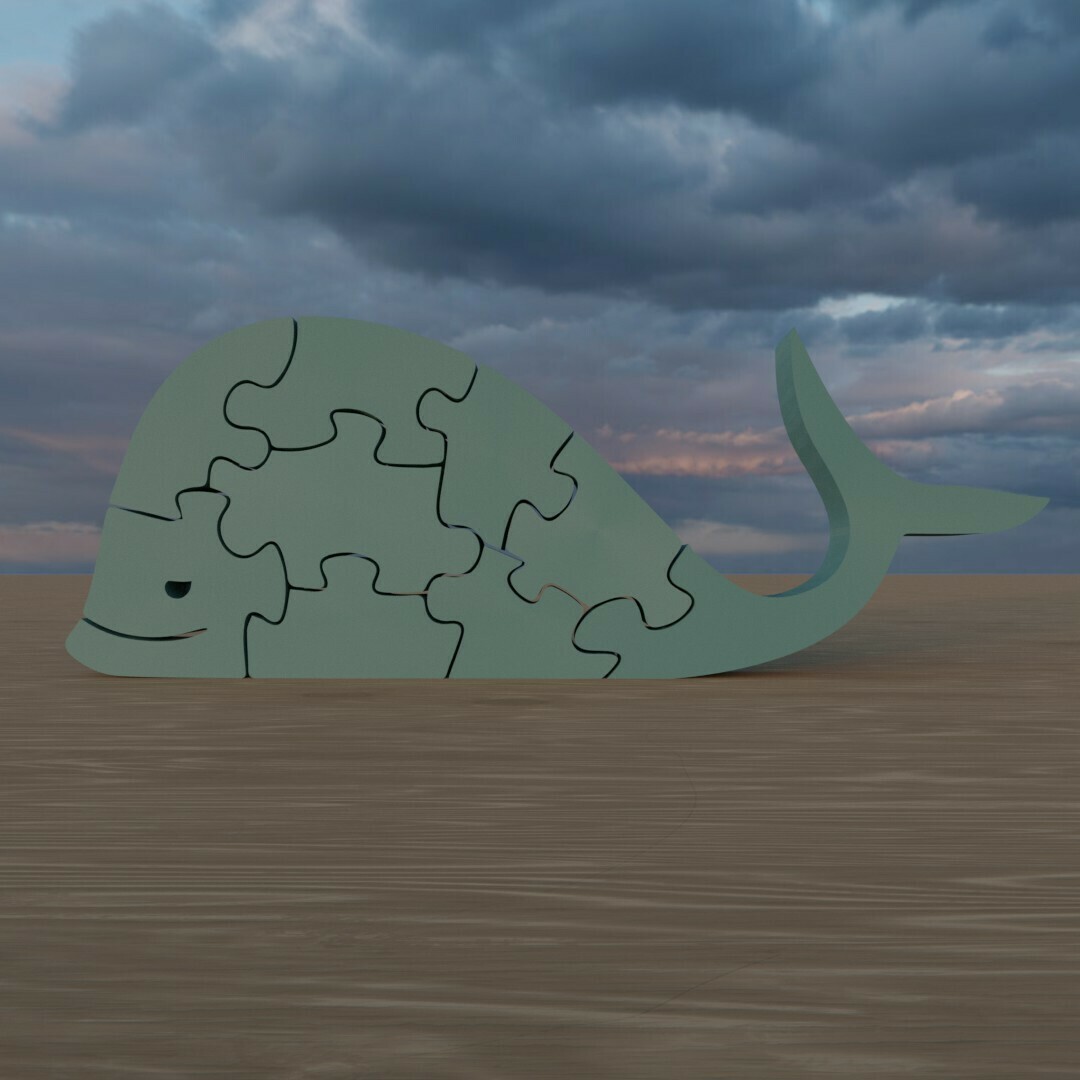 Free STL file Jigsaw Puzzle Whale・3D printing template to download・Cults