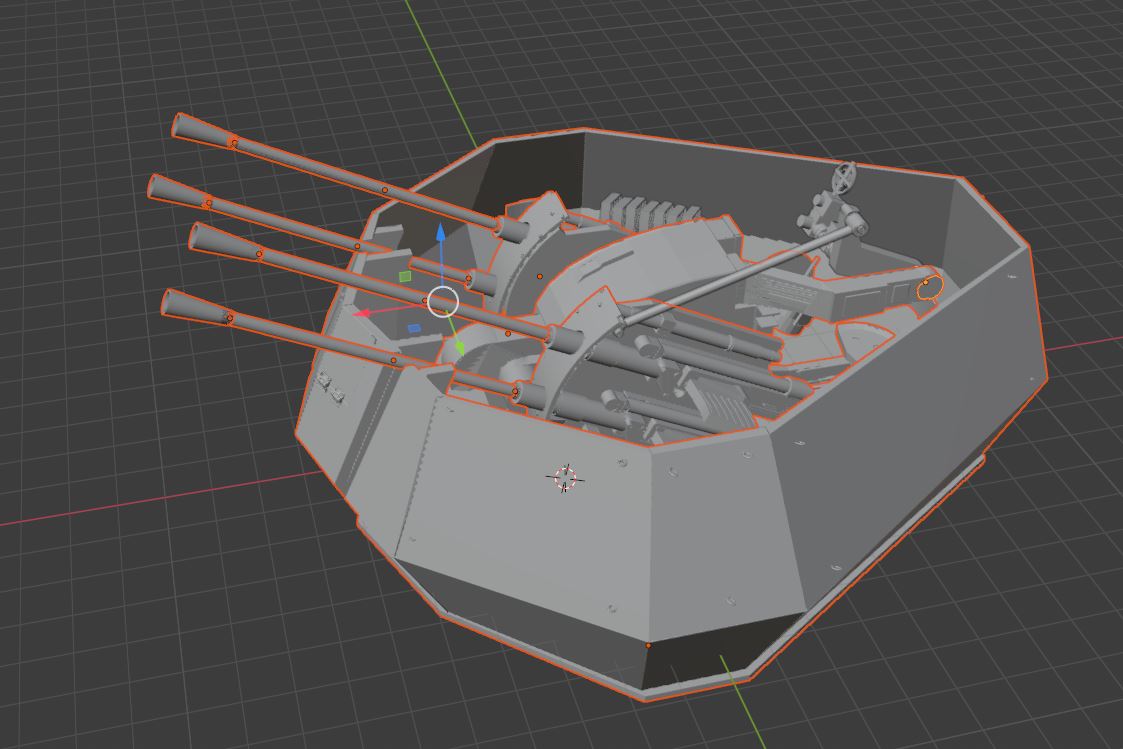 3D file Panzer IV Flak Turret (Wirbelwind) 1/16・3D printing design to ...