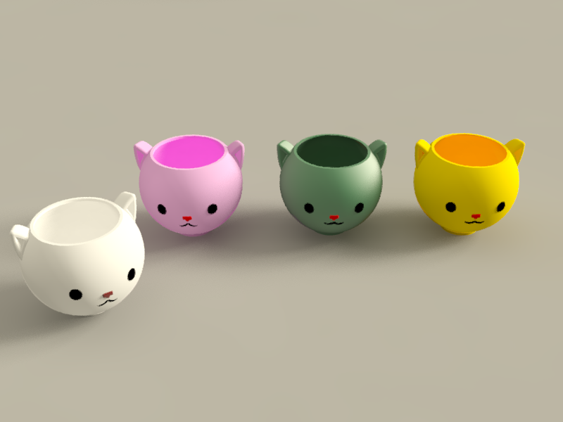STL file CUTE CAT PLANTER・3D printable design to download・Cults