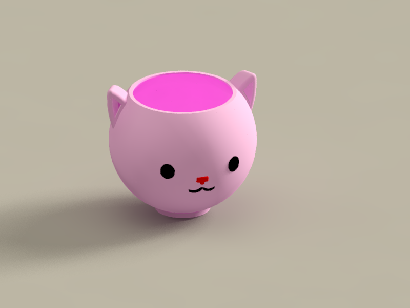STL file CUTE CAT PLANTER・3D printable design to download・Cults