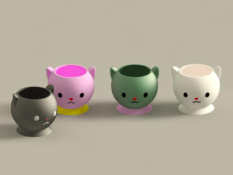 STL file CUTE CAT PLANTER・3D printable design to download・Cults