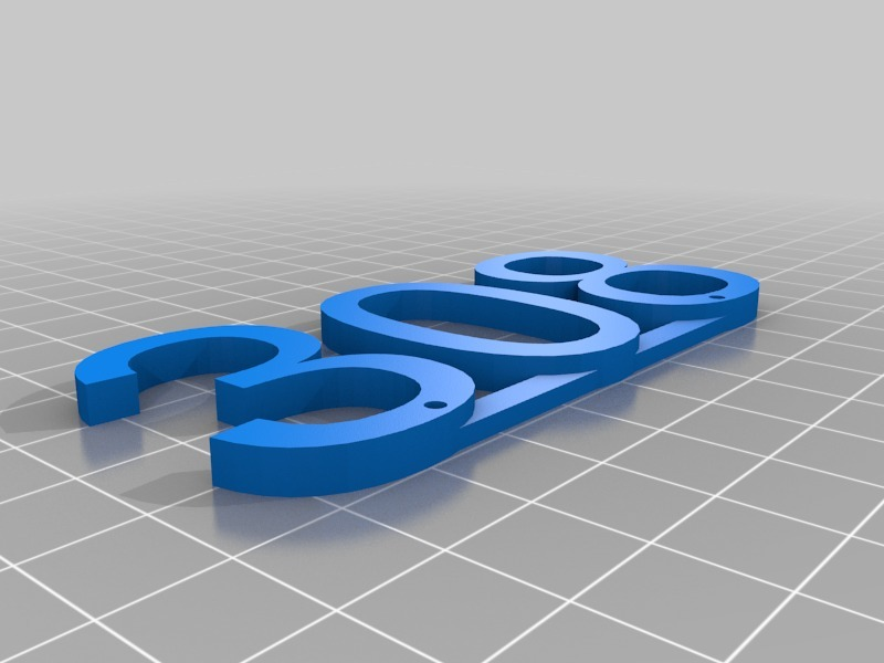 Free 3D file Door Number - 308 🚪・3D printer design to download・Cults
