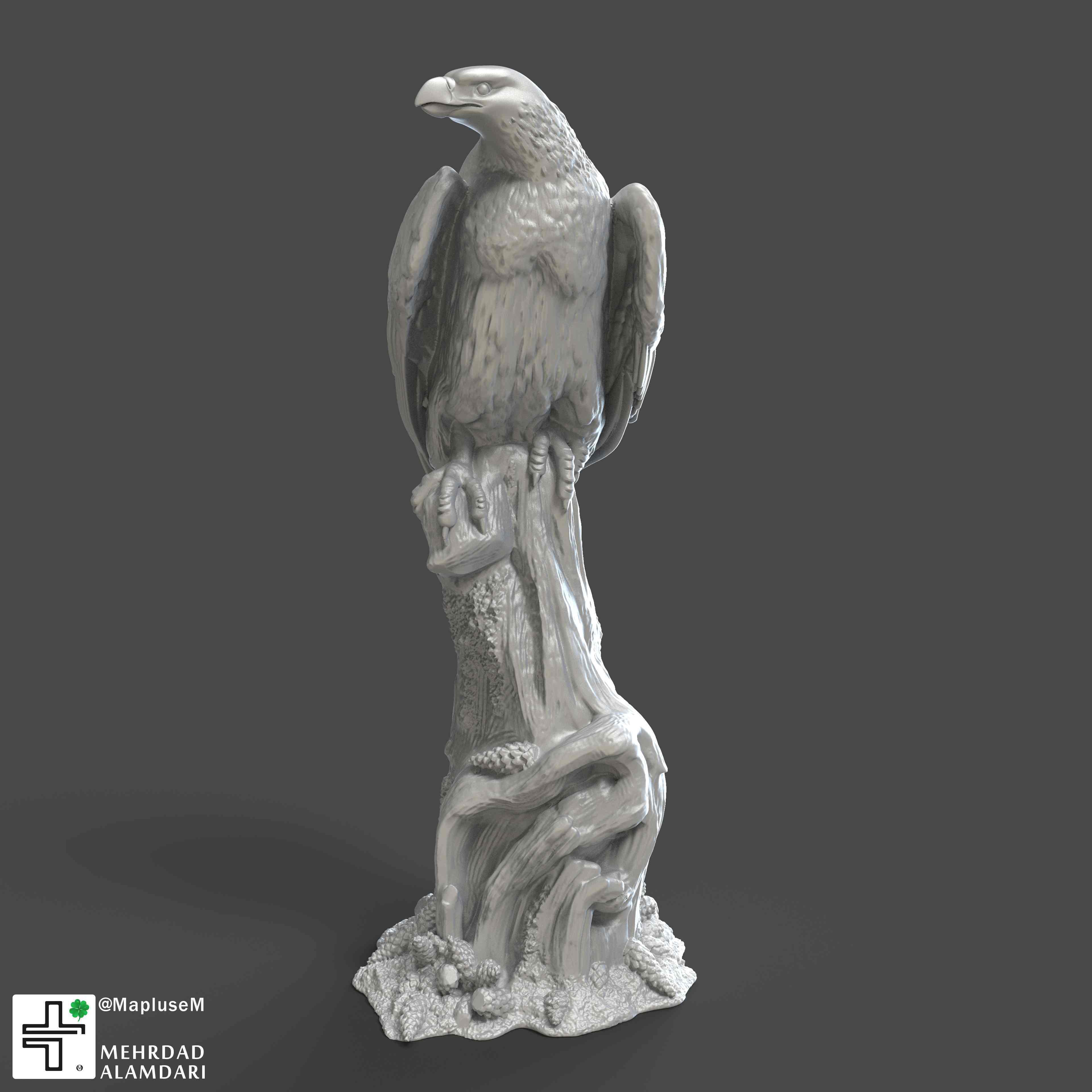3D file Eagle_On_Wood・Template to download and 3D print・Cults