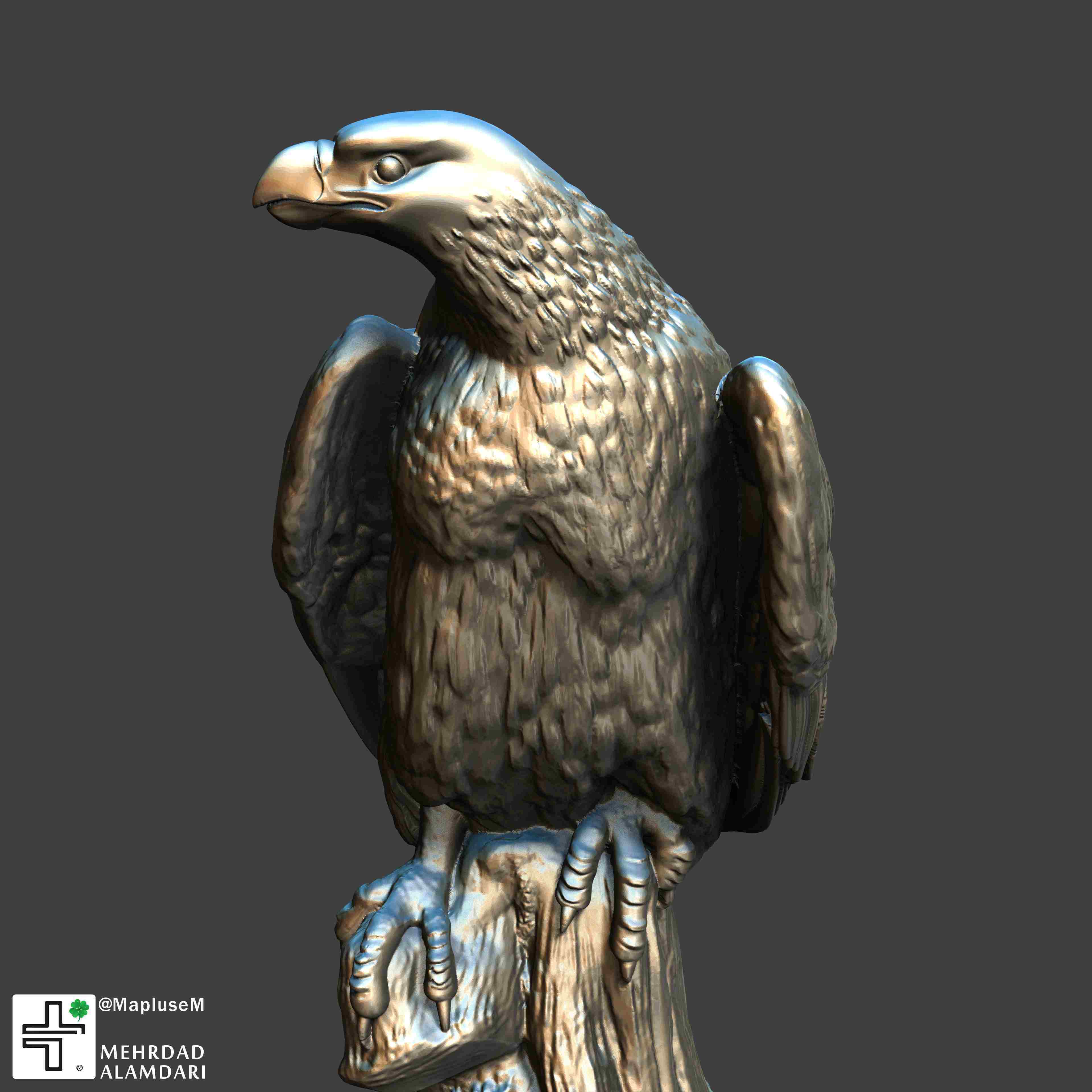 3D file Eagle_On_Wood・Template to download and 3D print・Cults