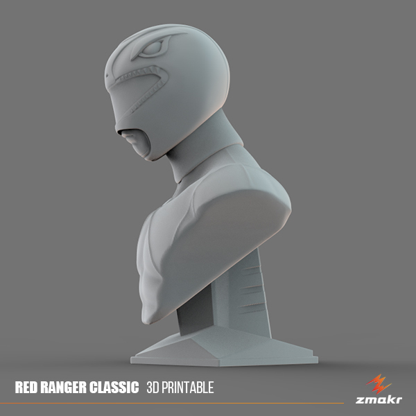 3D file Red Ranger Classic Bust - Fan Art・3D printable design to ...