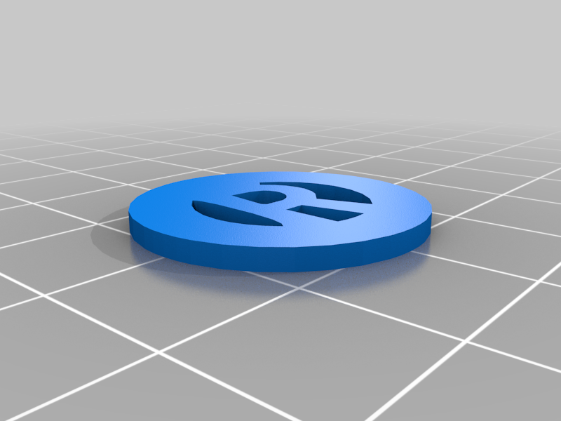 Бесплатный STL файл R Token (inspired by Rochester Transit Corp. token ...