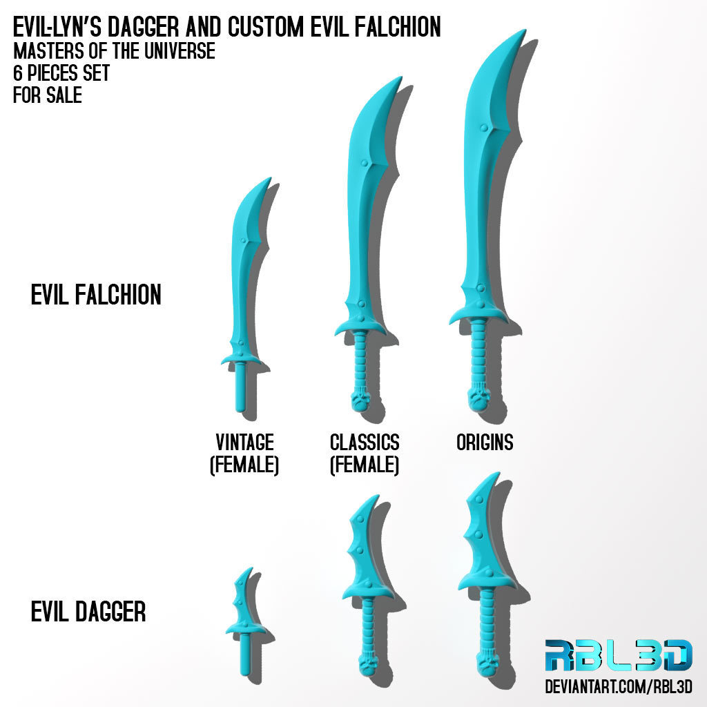 OBJ file Evil-Lyn's Evil Dagger and custom Evil Falchion (MOTU HE-MAN ...