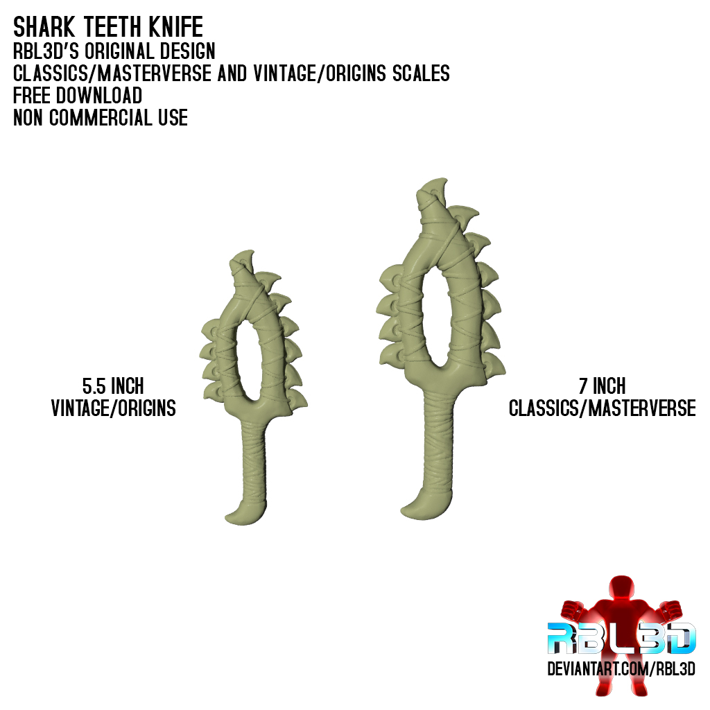 Free OBJ file Sea Weapons "Shark Teeth Knife" free sample 🔫・3D printing ...