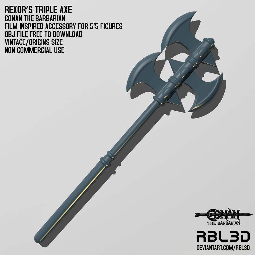 Free OBJ file Rexor's axe, Conan the Barbarian・Template to download and ...