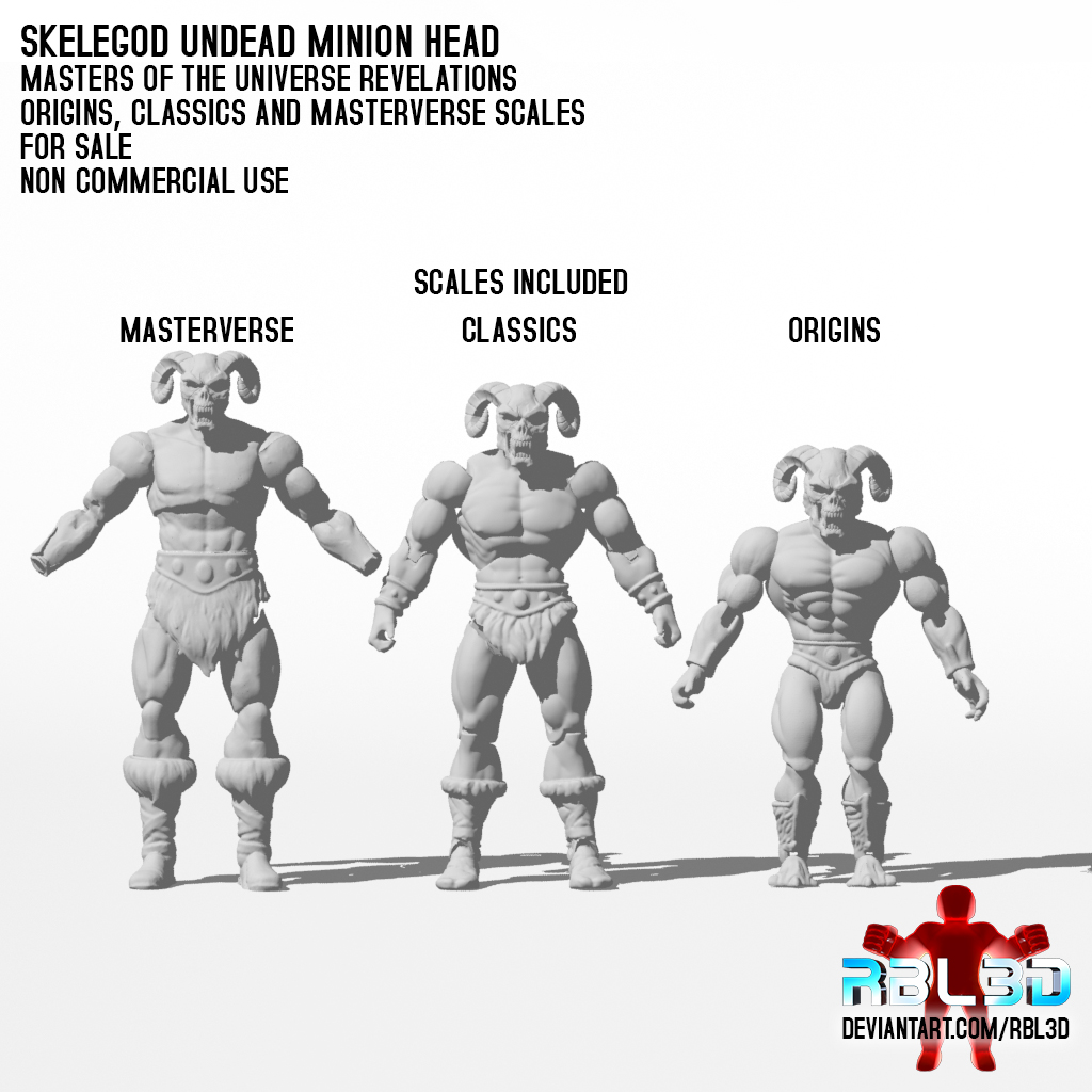 OBJ file Skelegod Undead Minion Head (Motu 3 scales)・Model to download ...