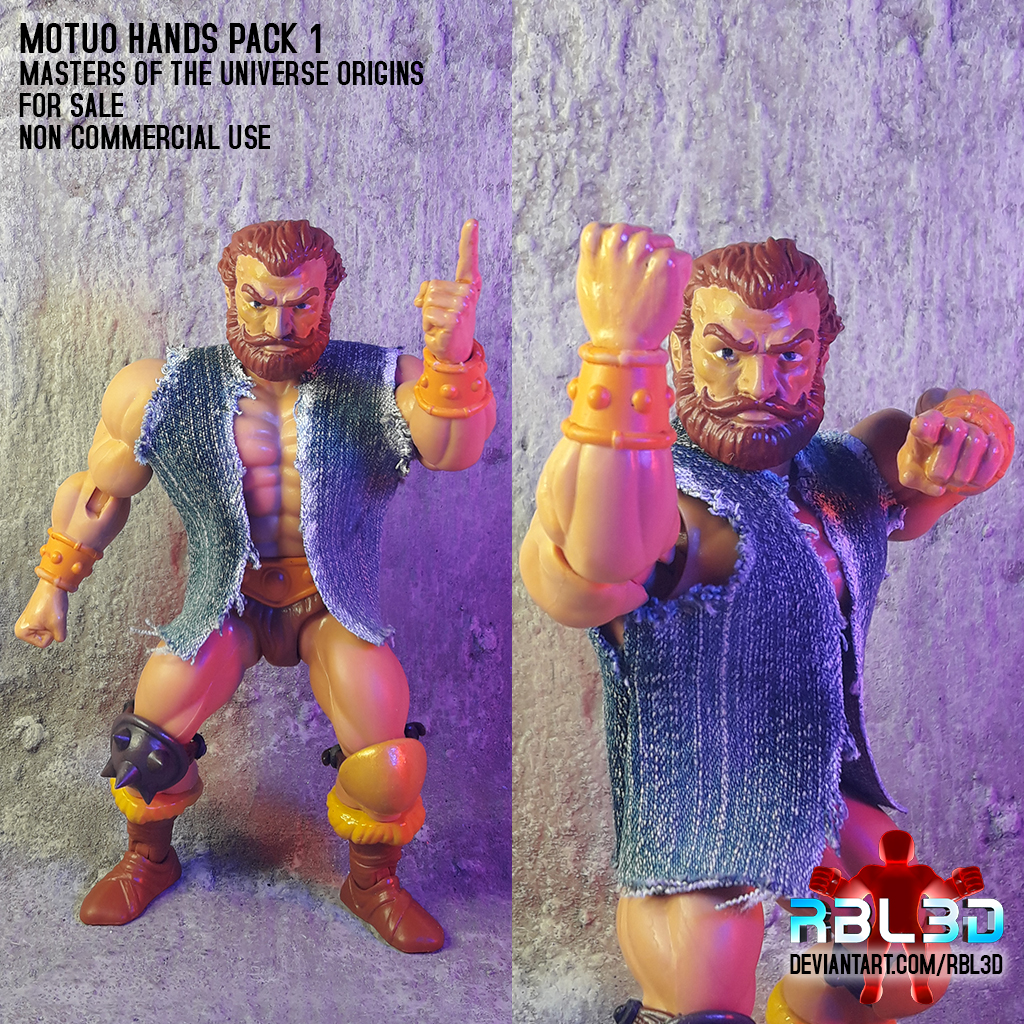 OBJ file Motu Origins Hands pack 1 (updated) 🤲・3D printable model to ...