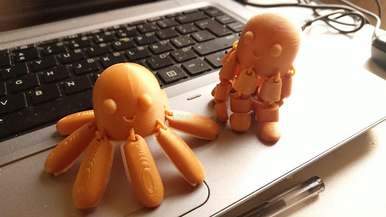 STL file Articulated Octopus- Happy/Angry Octopus FLEXI PRINT-IN-PLACE ...