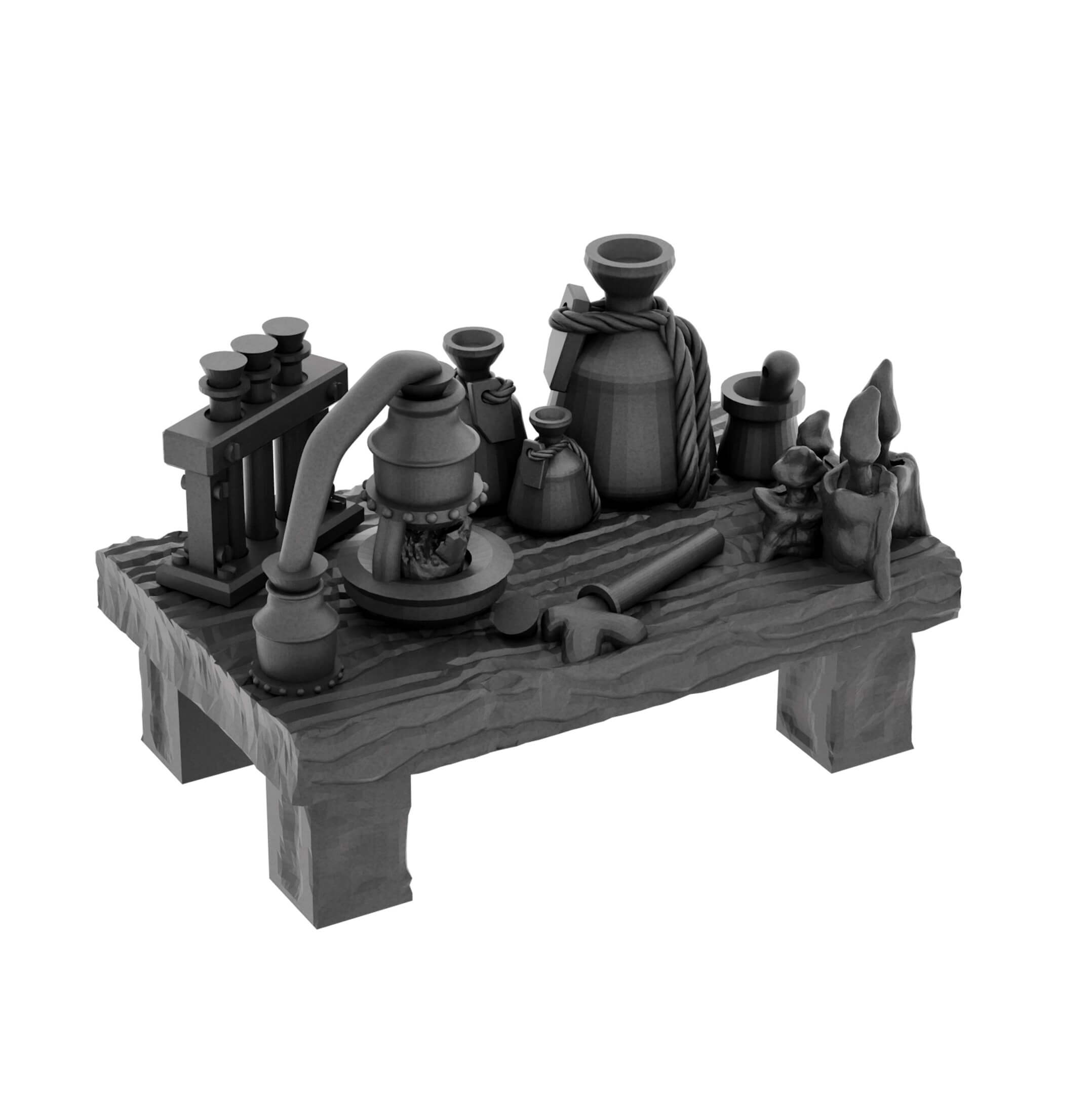 3D file Mad alchemist test subject and alchemy lab equipment 🥼・3D ...