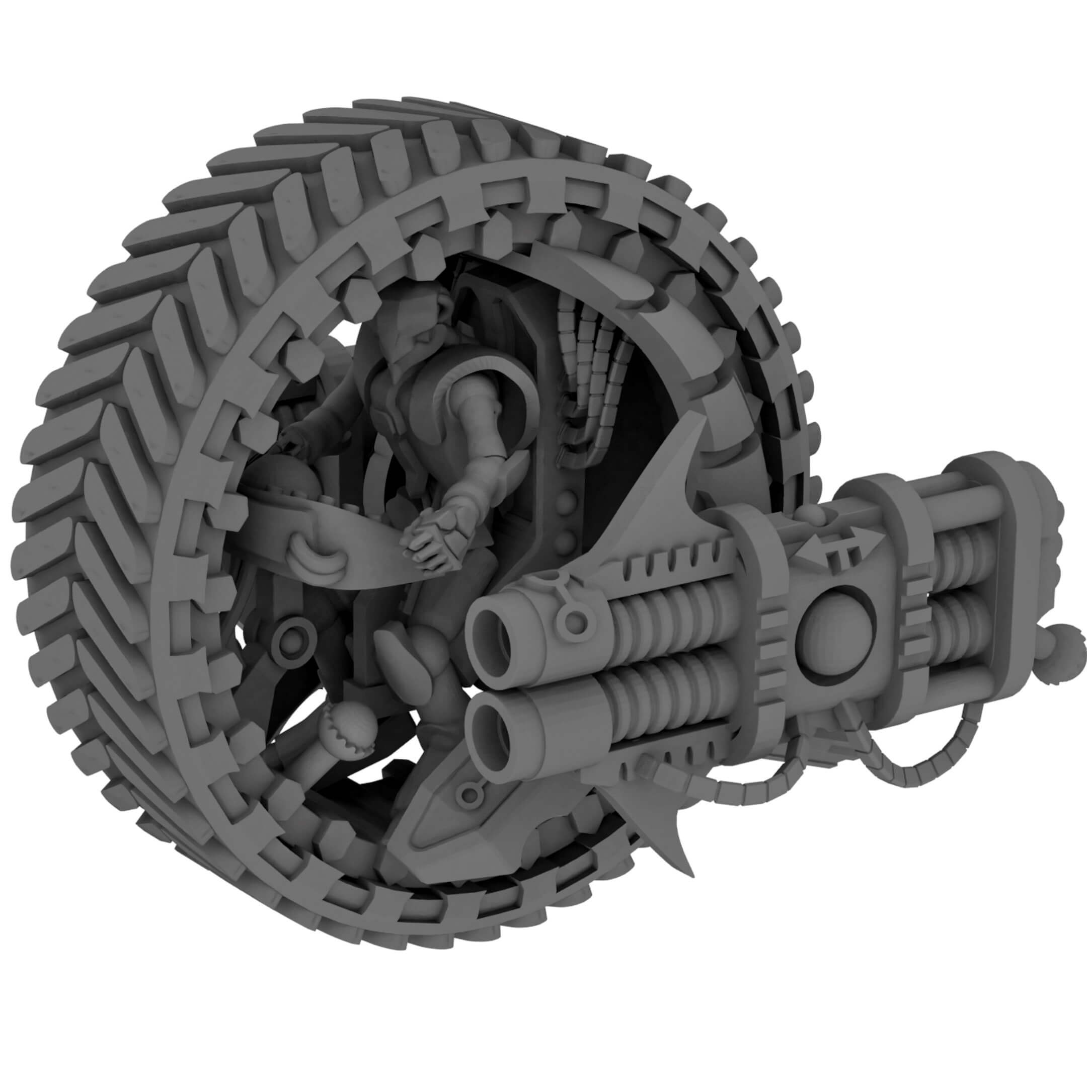 3D file Doom Wheel (Sci Fi Resin Miniature)・3D printing design to ...