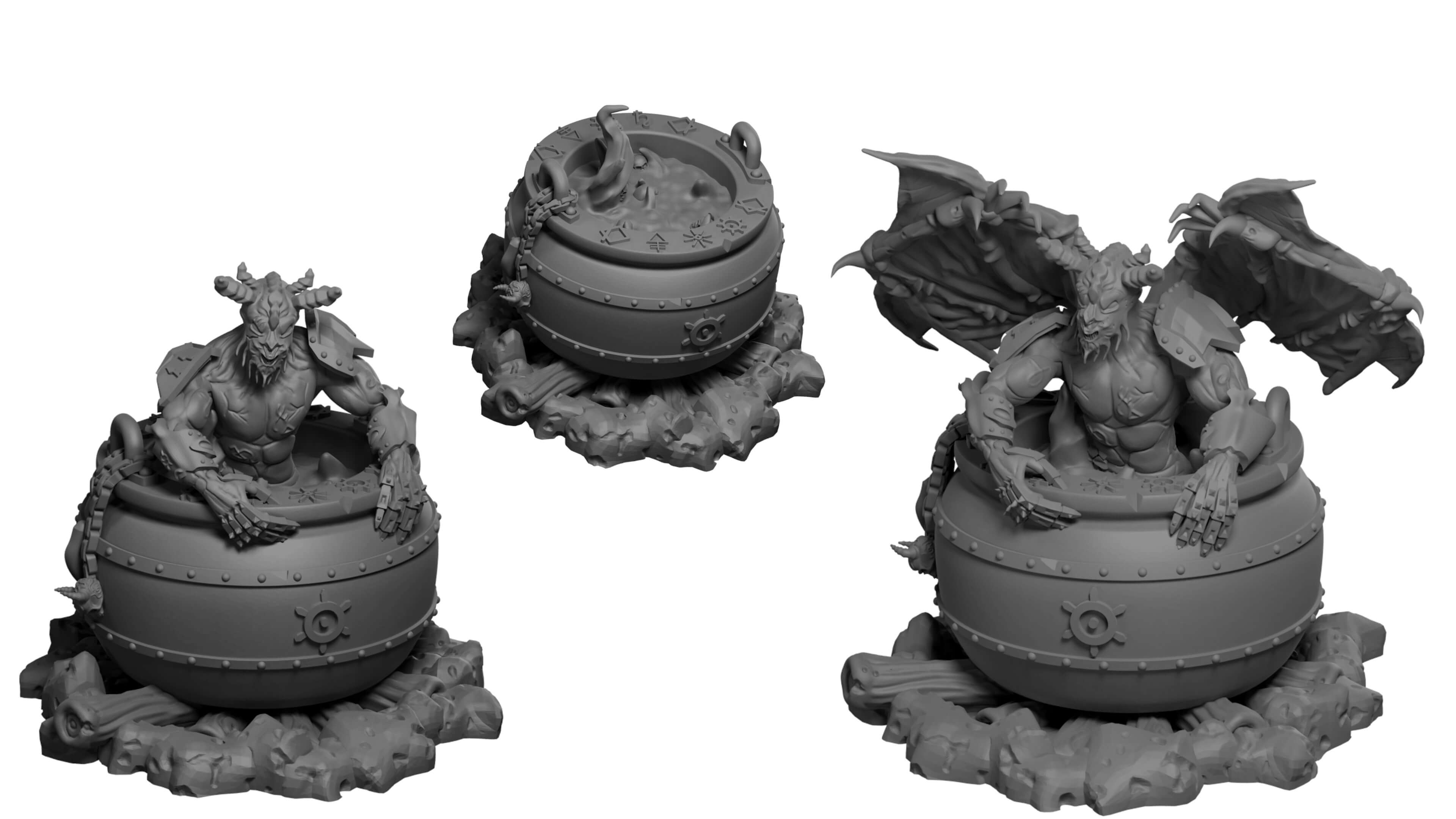 STL file Witches cauldron and demonic summoning cauldron・3D printable ...