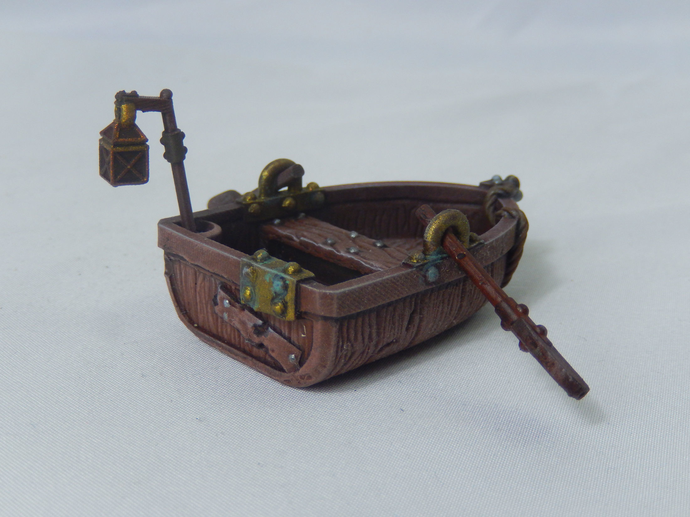 STL file Row Boat Miniature with oars and pole lantern 🛥️・3D printing ...