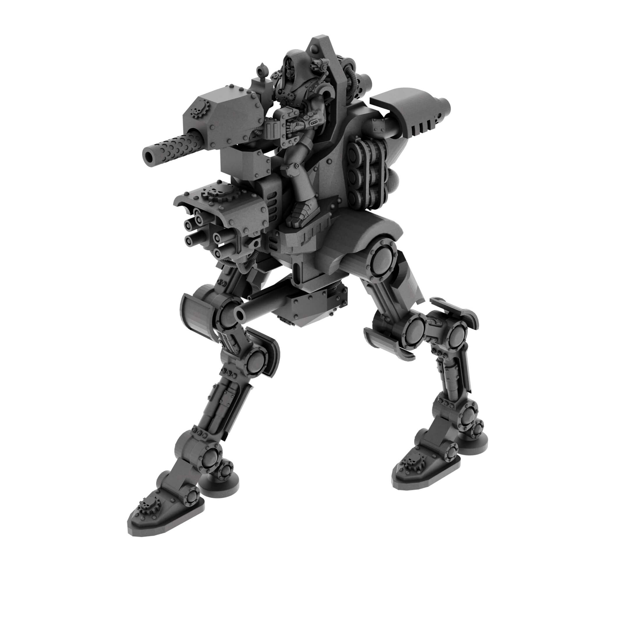 3D file Sand Strider (Walker gun mech with pilot resin miniature) 🔫 ...