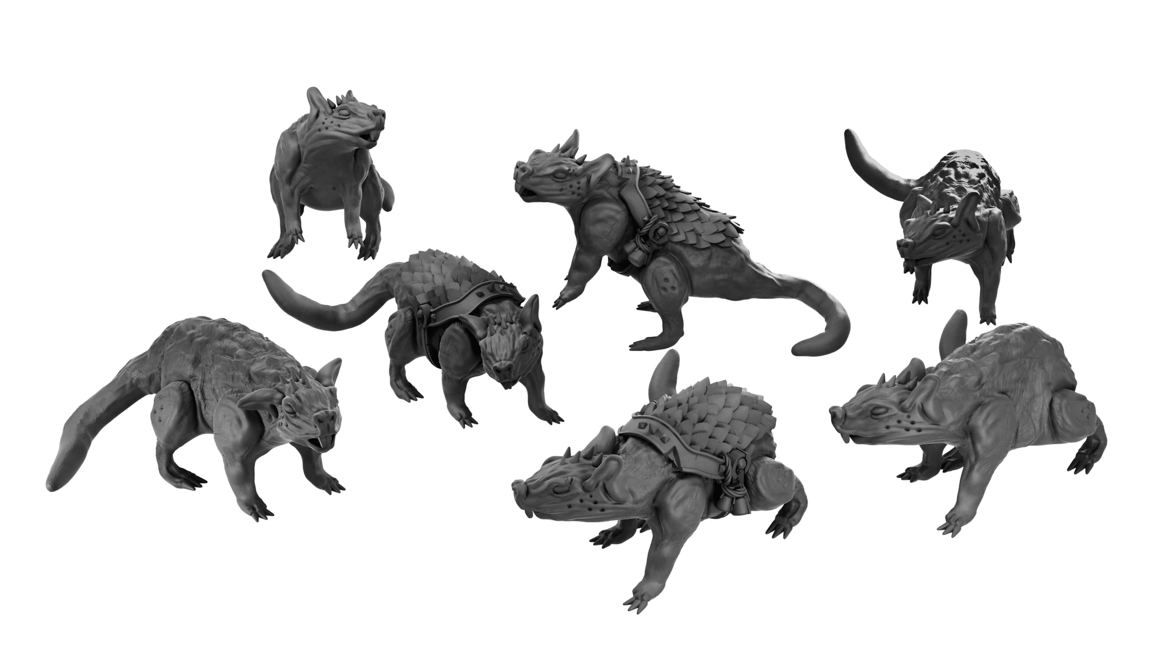 3D file dnd Giant Dire Rats and Rat Swarms (resin miniatures) 🐀・3D ...