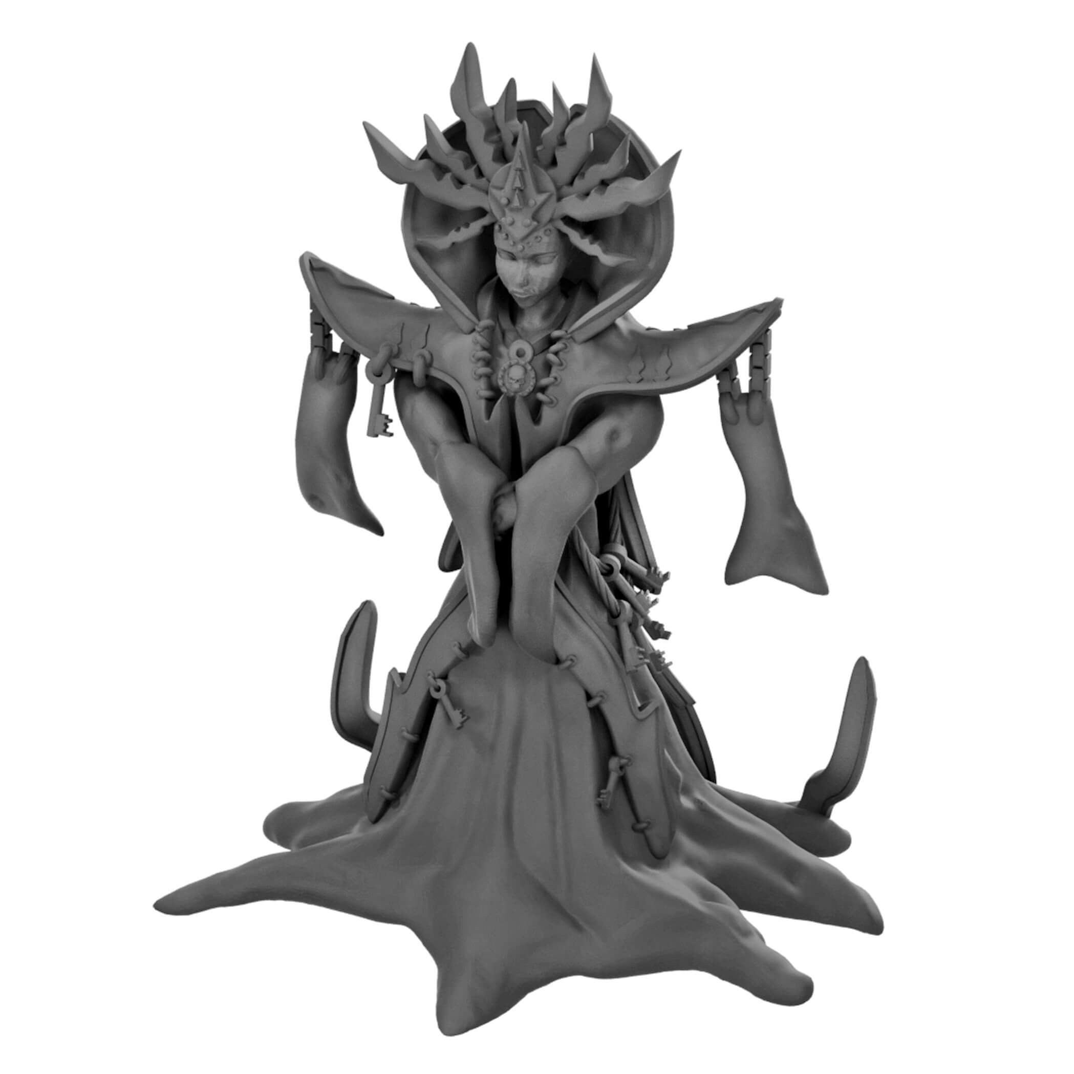 3D file dnd The lady Of Pain Fantasy TTRPG Miniature With Varied Heads ...