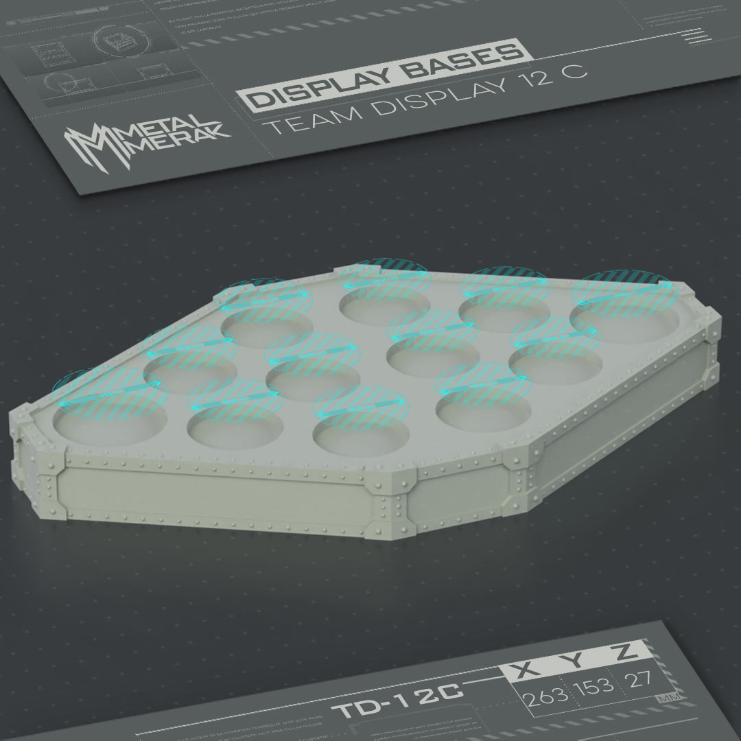 STL file TEAM DISPLAY C 10X 32MM & 2X 40MM - BASE DISPLAY FOR ...