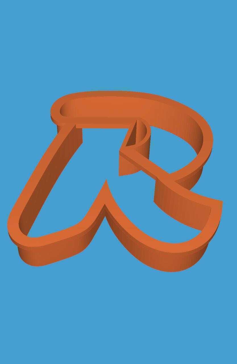Free STL file makeit alphabet r cookie cutter・3D print object to ...