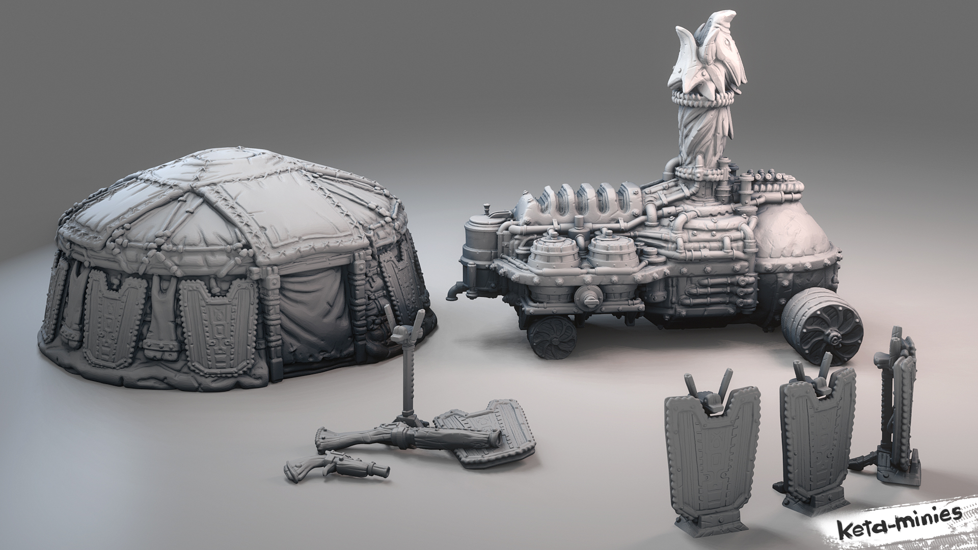 Free STL file Dwarf camp kit 🛡️・3D printing idea to download・Cults