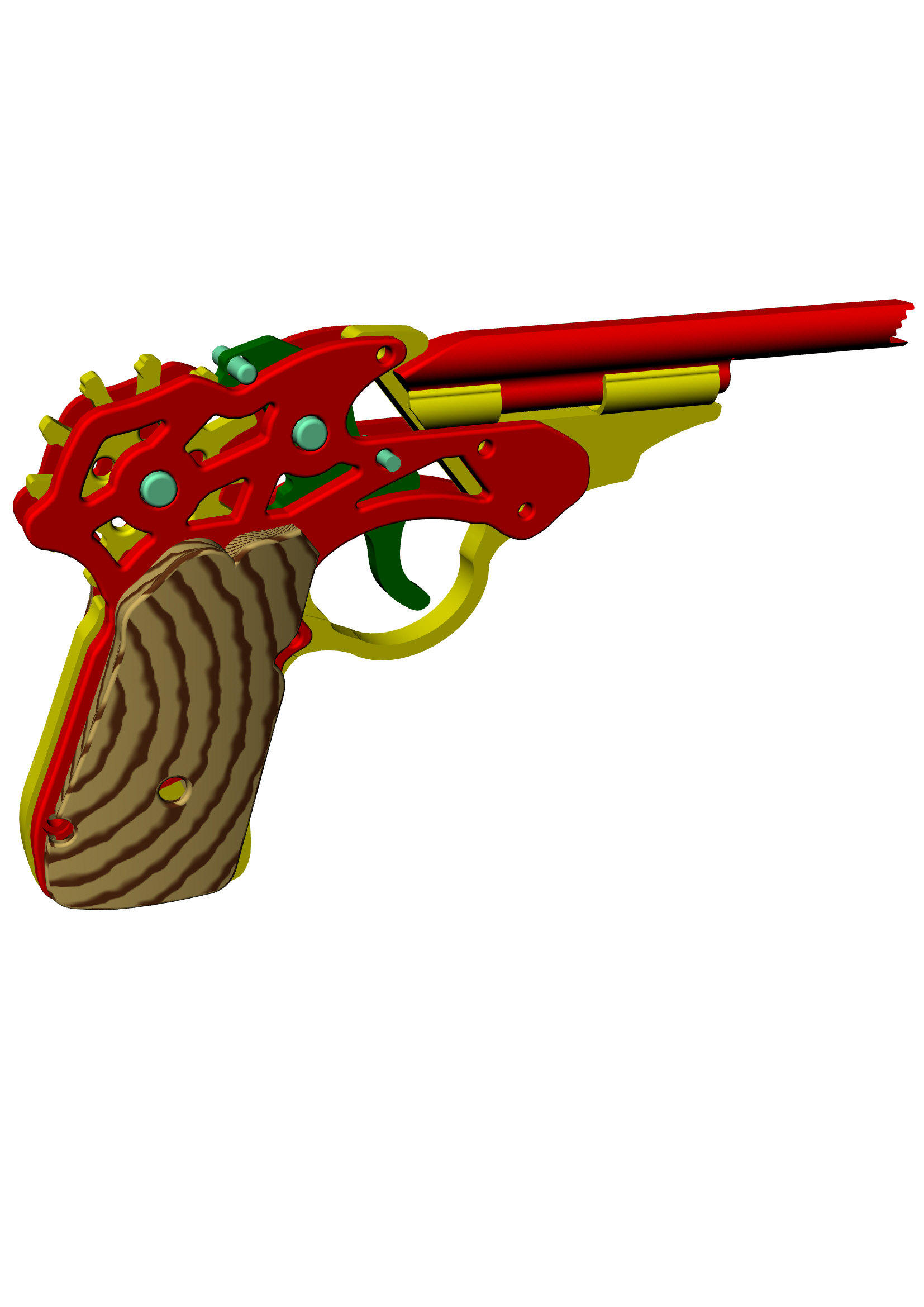 STL file Rubber Gun toy full printable automatic loadable up to 7 ...