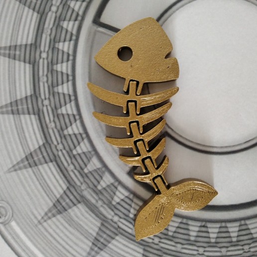 3D printer CUTE FLEXI PRINT-IN-PLACE FISH - keychain ・ Cults