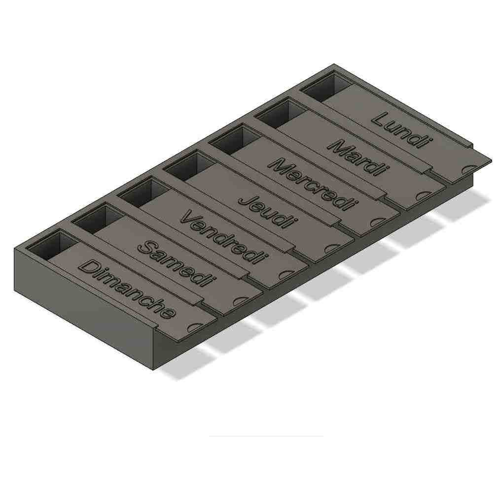 Fichier STL gratuit Semainier 🏠・Objet pour imprimante 3D à télécharger ...