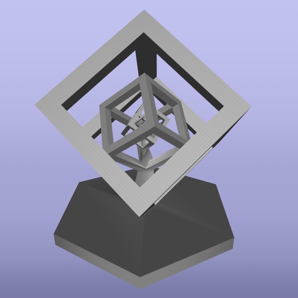 STL file Rotating effect concentric cubes・3D printer model to download ...