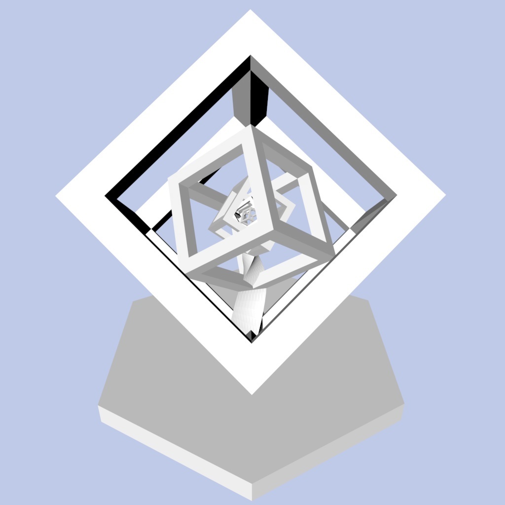 Download 3DS file Rotating effect concentric cubes • 3D printer ...