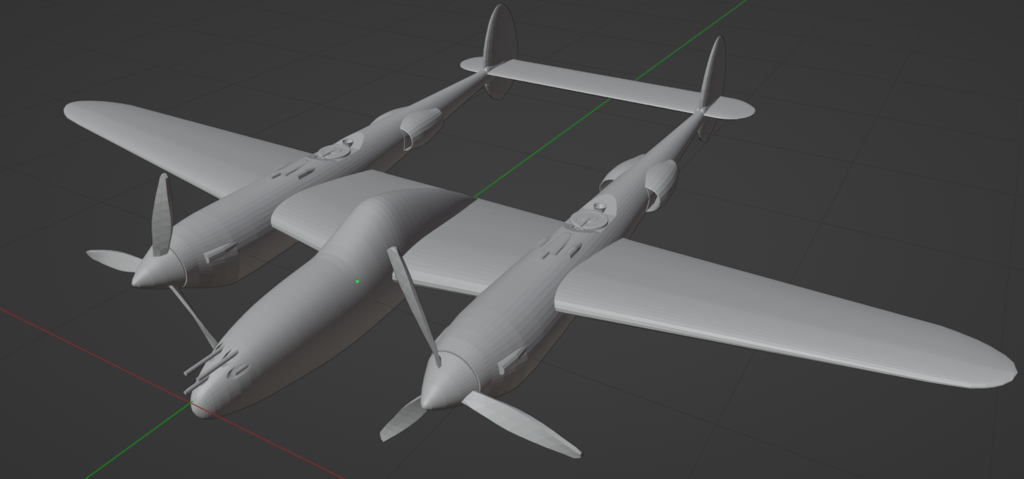 STL-Datei Lockheed P38E Lightning kostenlos・3D-Drucker-Modell zum herunterladen・Cults