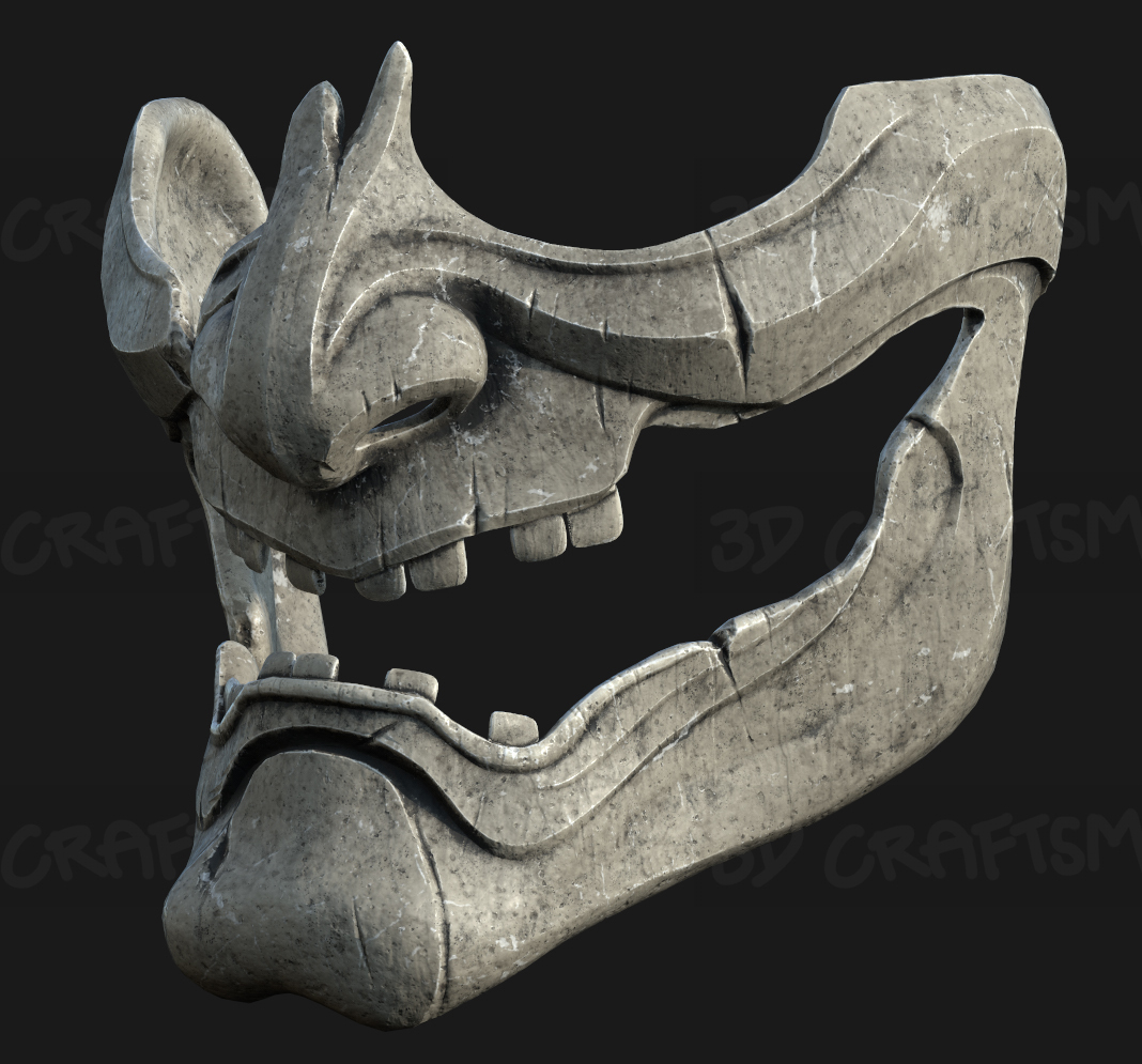 Download OBJ file GHOST OF TSUSHIMA - Skeletal Vengeance Mask Fan Art ...