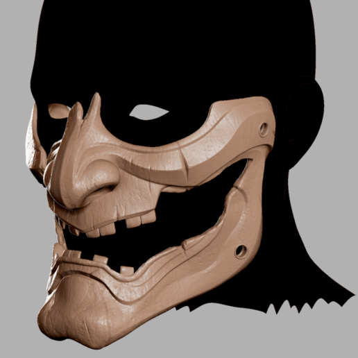 Télécharger fichier OBJ GHOST OF TSUSHIMA - Skeletal Vengeance Mask Fan ...