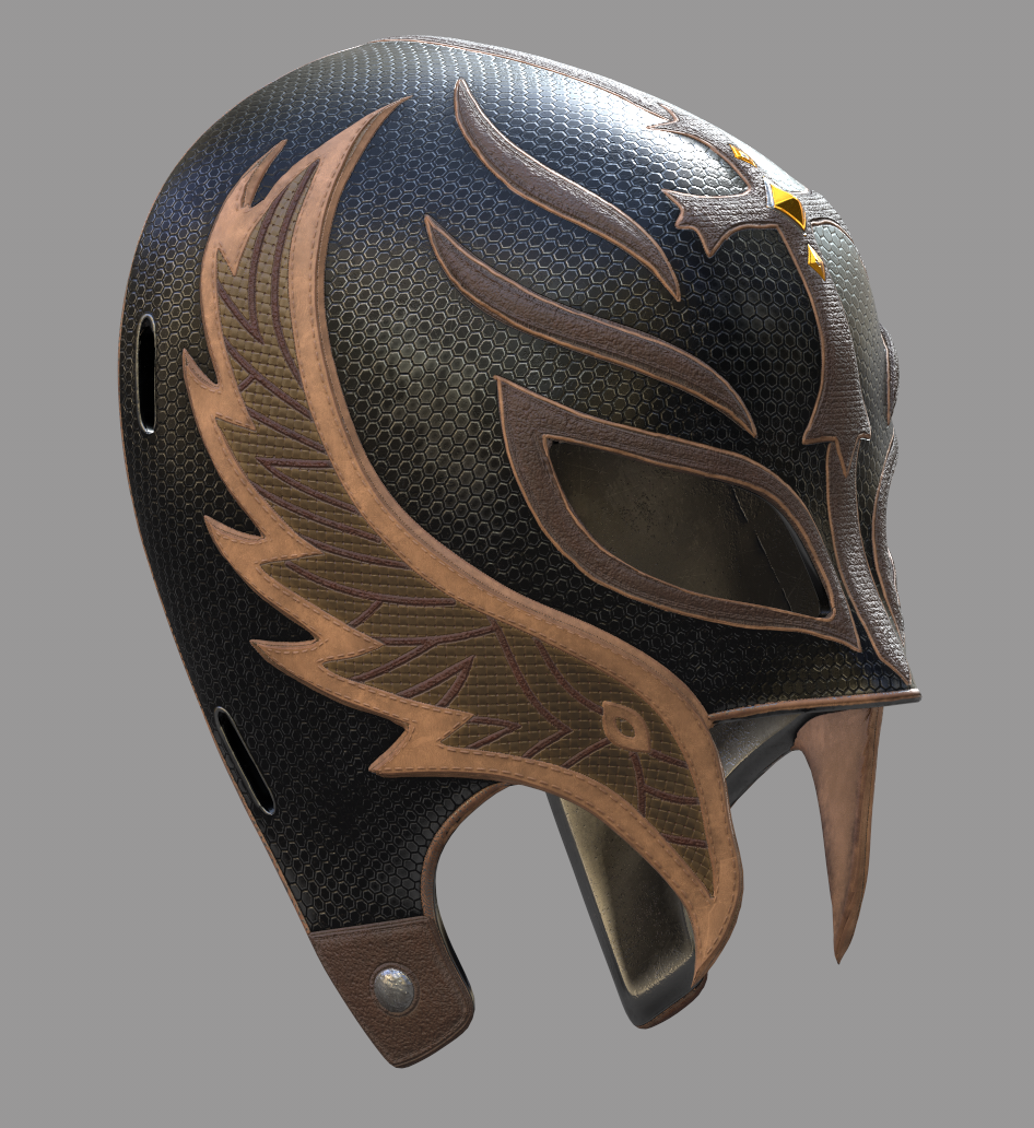 3D file Rey Mysterio WWE Fan Art Cosplay Mask 3D Print with textures・3D ...