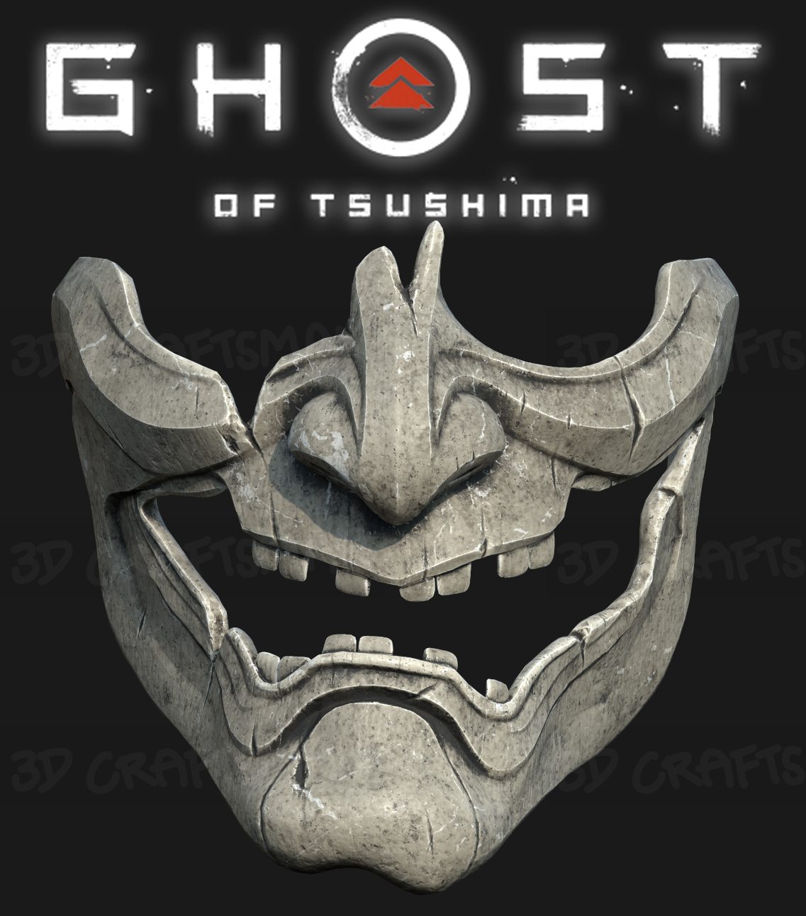 Download OBJ file GHOST OF TSUSHIMA - Skeletal Vengeance Mask Fan Art ...