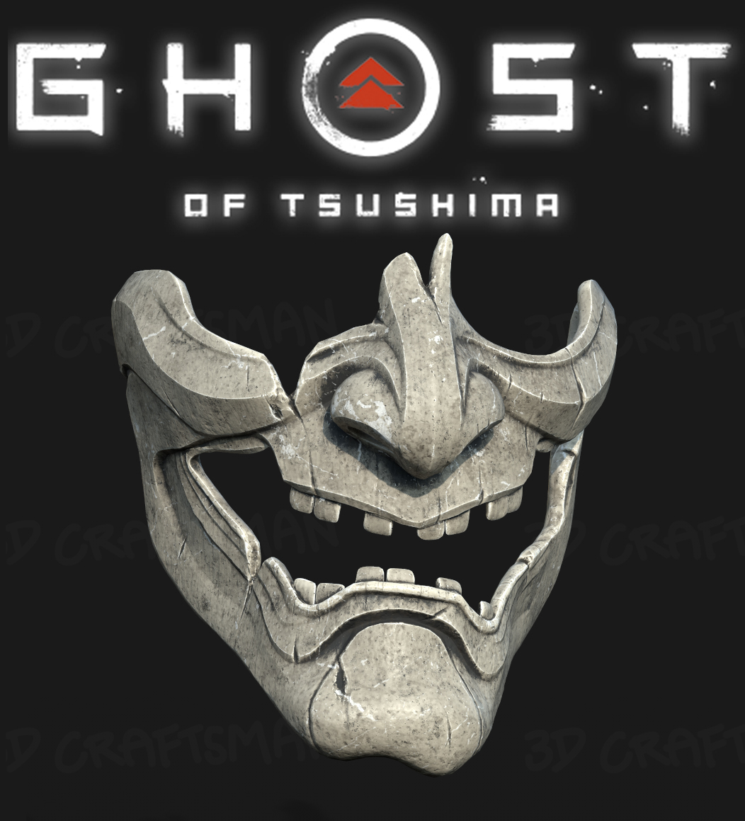 Download OBJ file GHOST OF TSUSHIMA - Skeletal Vengeance Mask Fan Art ...