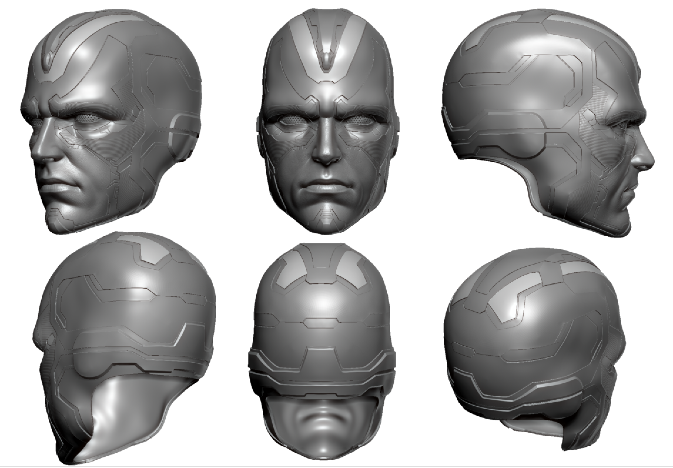 Download OBJ file Avengers Vision Mask Helmet Cosplay display piece ...