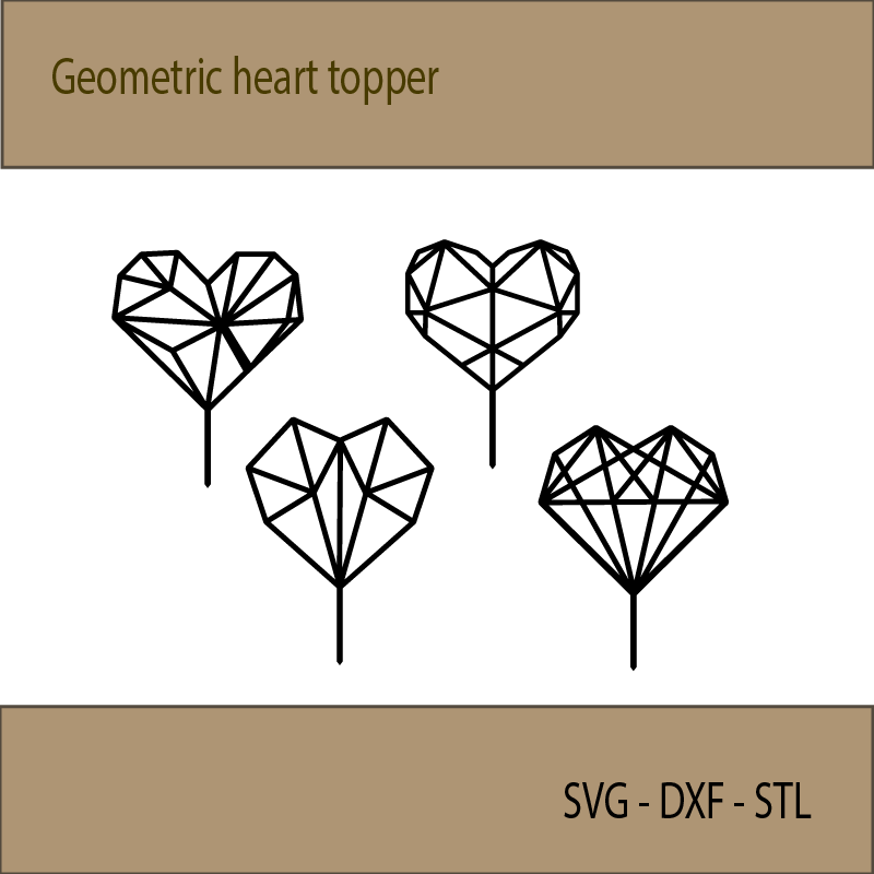 3D file geometric heart・3D printer model to download・Cults