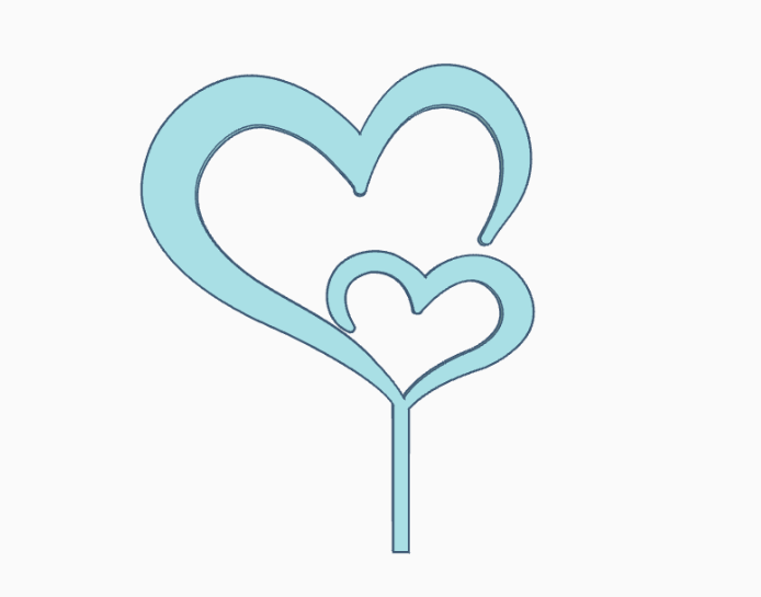 STL file topper double heart・3D printer design to download・Cults