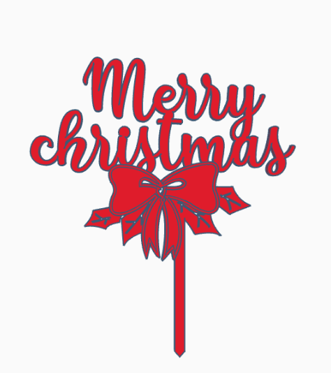 STL file topper merry christmas・3D printer model to download・Cults